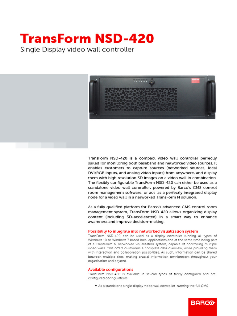 TransForm NSD-420 | PDF | Video | Computer Engineering