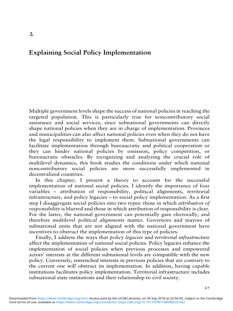 Explaining Social Policy Implementation | PDF | Policy | Luiz Inácio Lula Da Silva
