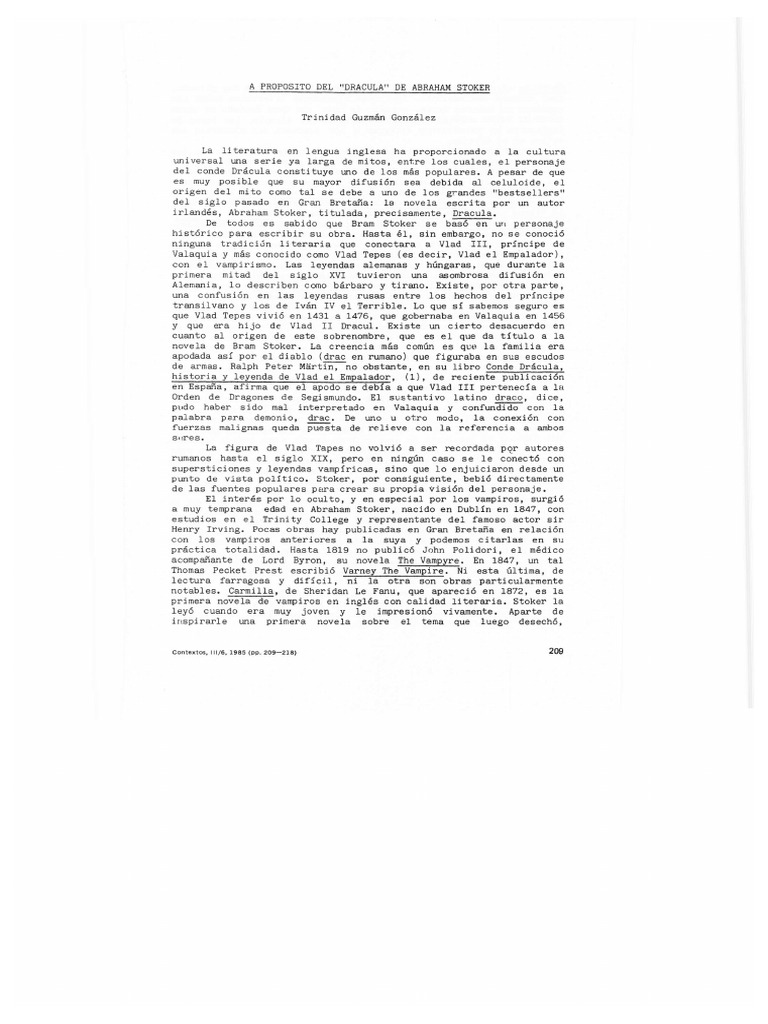 Dialnet-APropositoDelDraculaDeAbrahamStoker-97851 | PDF | Vampiros ...