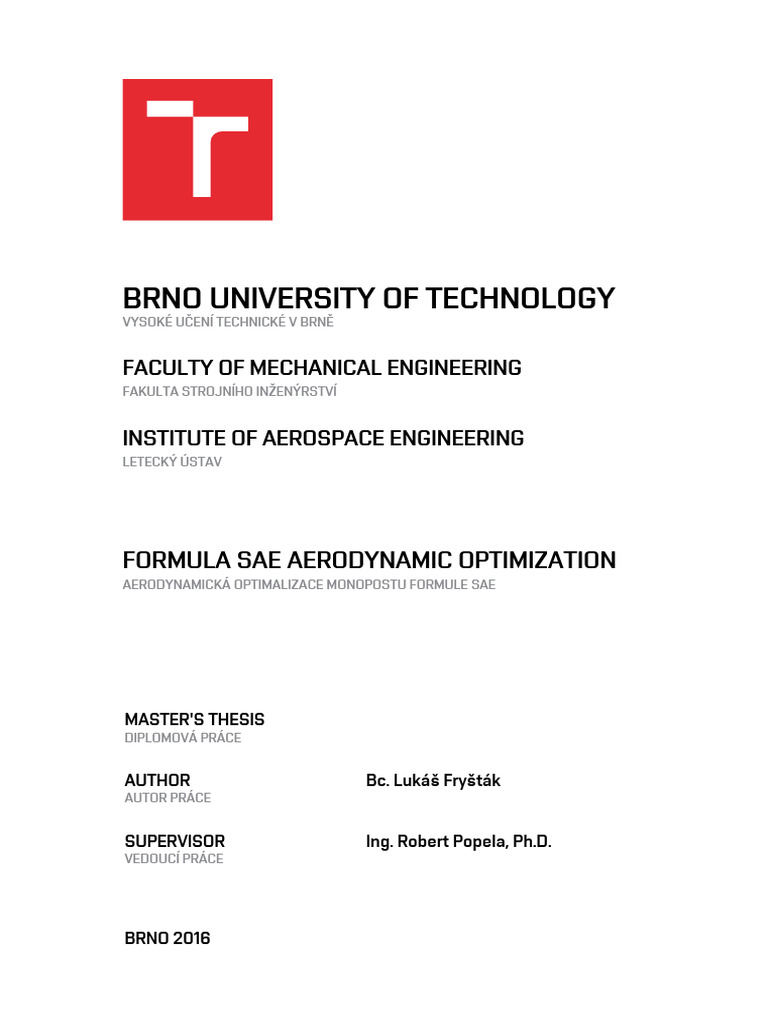Formula SAE Aerodynamic Optimization | PDF | Wind Tunnel | Auto Racing