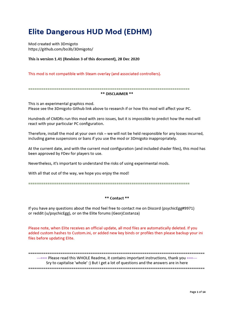 EDHM v1.4 Installation Instructions .Rev3 | PDF | Frame Rate | Computer ...