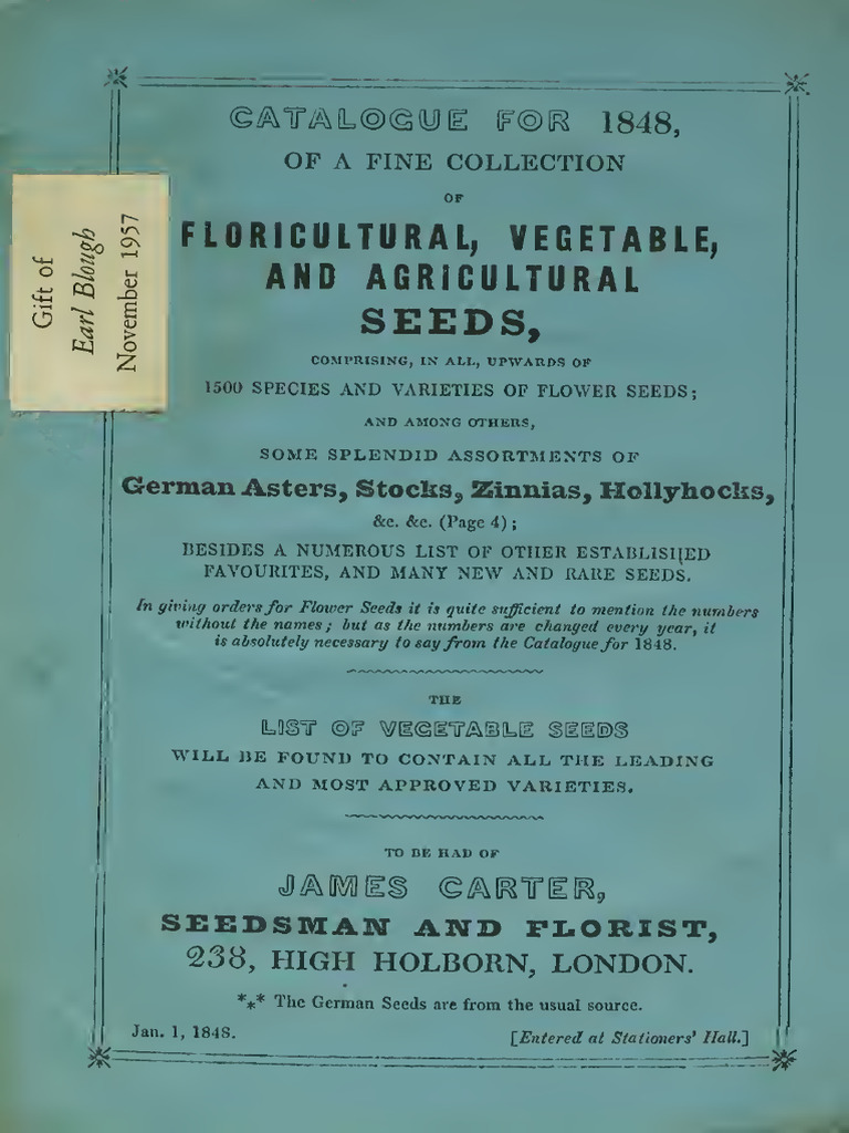Floricultural, Vegetable, and Agricultural Seeds | PDF | Garden Plants ...