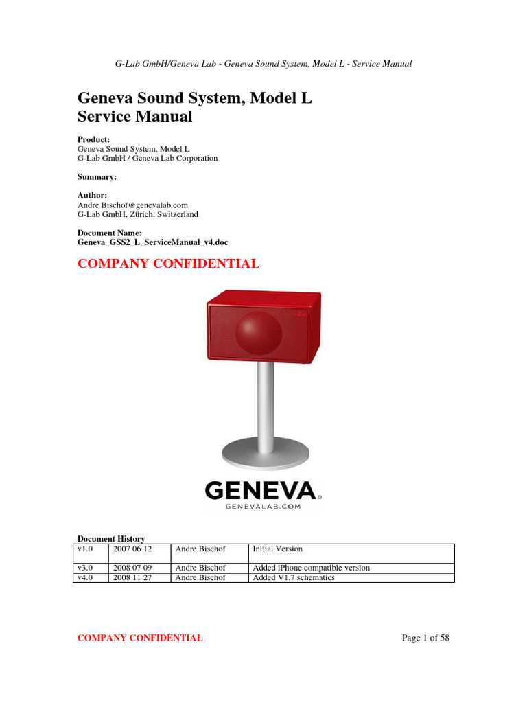 Geneva Sound System Model L Manual | PDF | Compact Disc | Loudspeaker