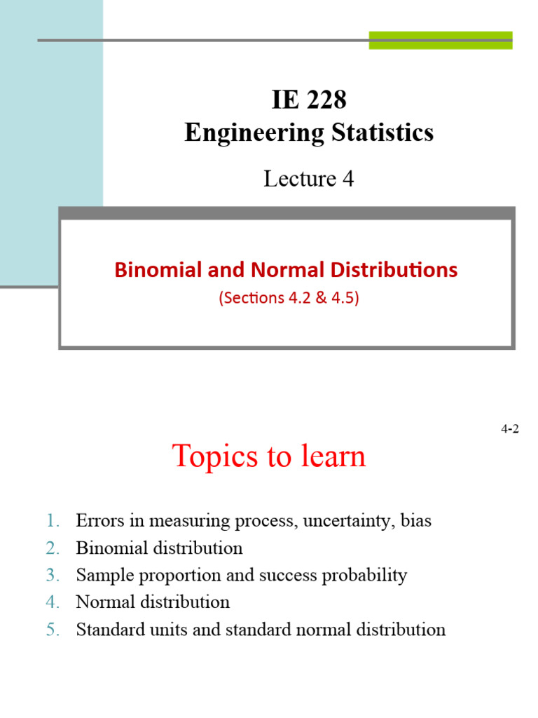 Lecture 4 - Ch4 - s2-5 | PDF | Accuracy And Precision | Bias Of An Estimator