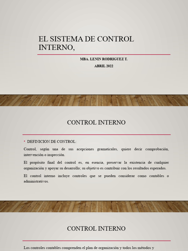 El Sistema de Control Interno | PDF | Auditoría | Contabilidad