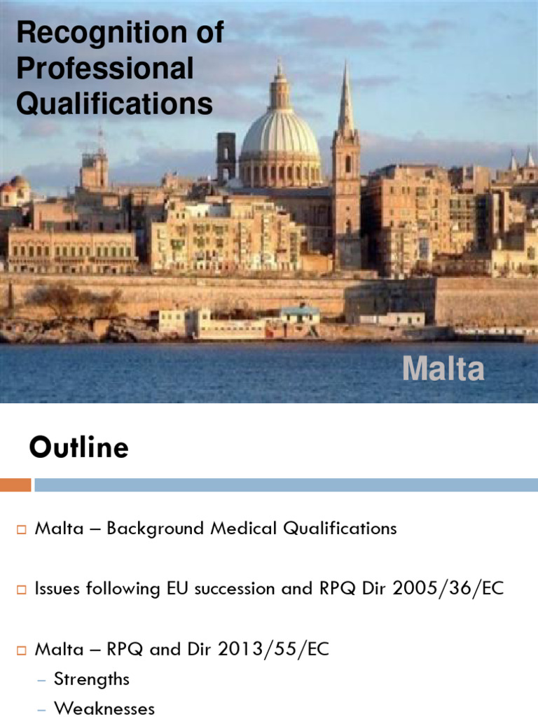 Recognition Professional Qualifications - Malta - Presentation 0 | PDF ...
