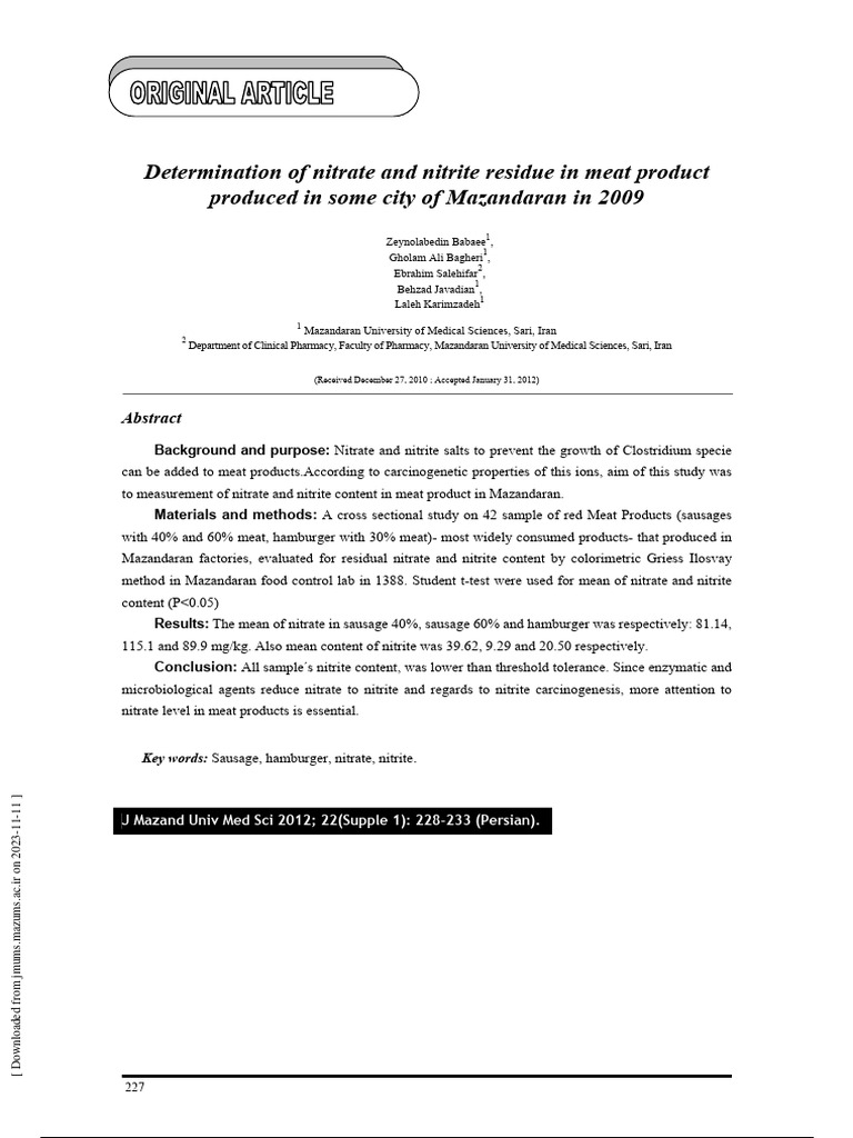 J Mazand U v20n1p228 Fa | PDF | Nitrate | Nitrite