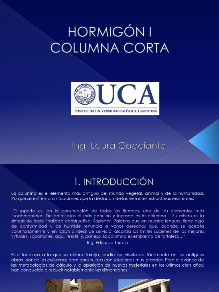 Hormigón II - Clase 6 - Columna Corta | PDF | Ingeniería de Edificación