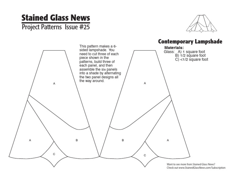 Contemporary Stained Glass Lampshade Pattern | PDF