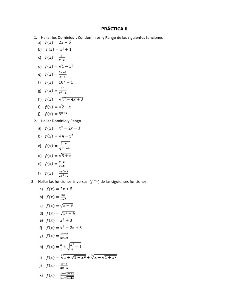 Práctica Ii | PDF | Matemáticas