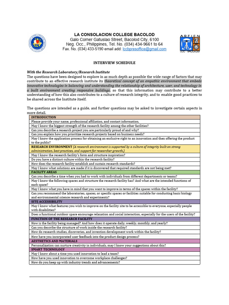 Questionnaire For Research Laboratories - Institutes | PDF ...
