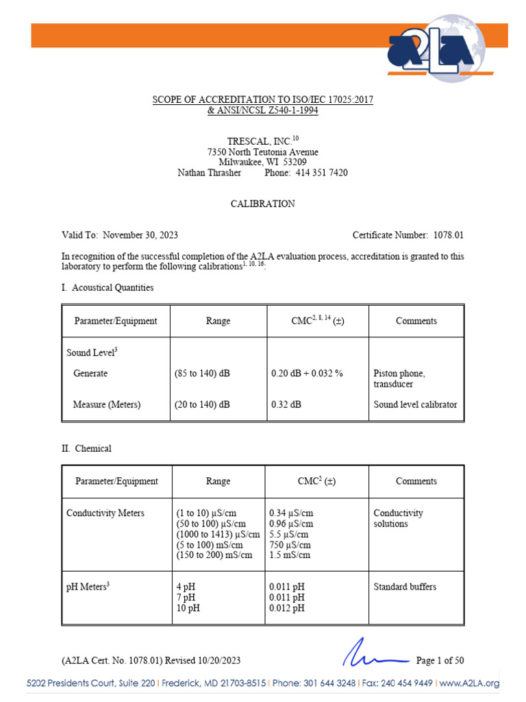 Calibration Lab Accreditation | PDF | Hertz | Metrology