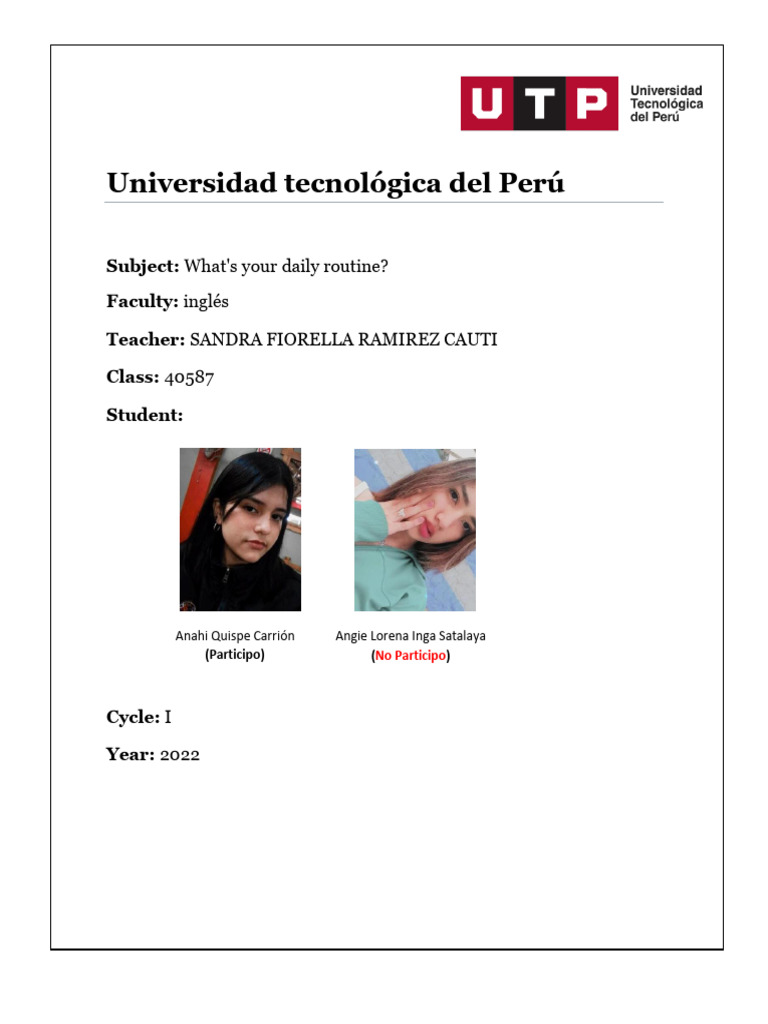 (AC-S11) Week 11 - Task - Assignment - What's Your Daily Routine | PDF