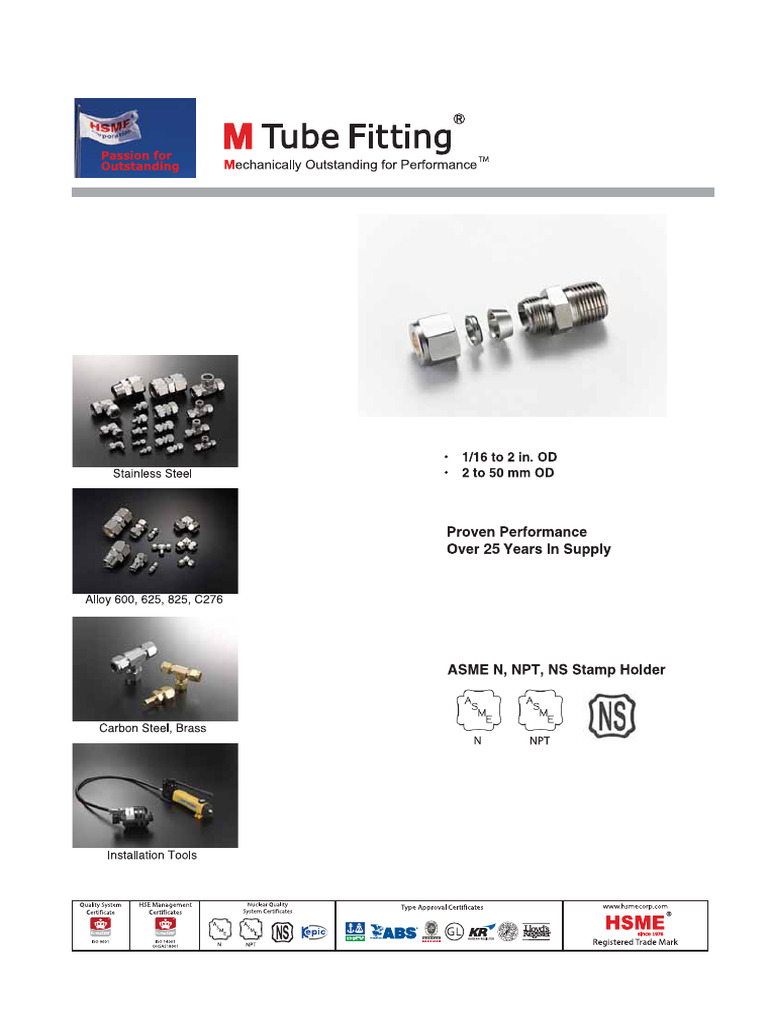 RFS Tube Fittings Catalogue | PDF | Pipe (Fluid Conveyance) | Stainless Steel