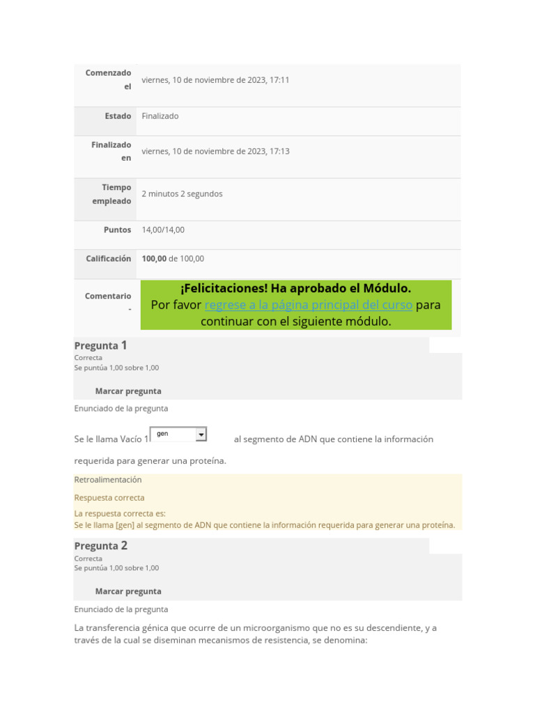 Examen Módulo 6: Genética y ADN | PDF | Secuencia ADN | Reacción en cadena de la polimerasa