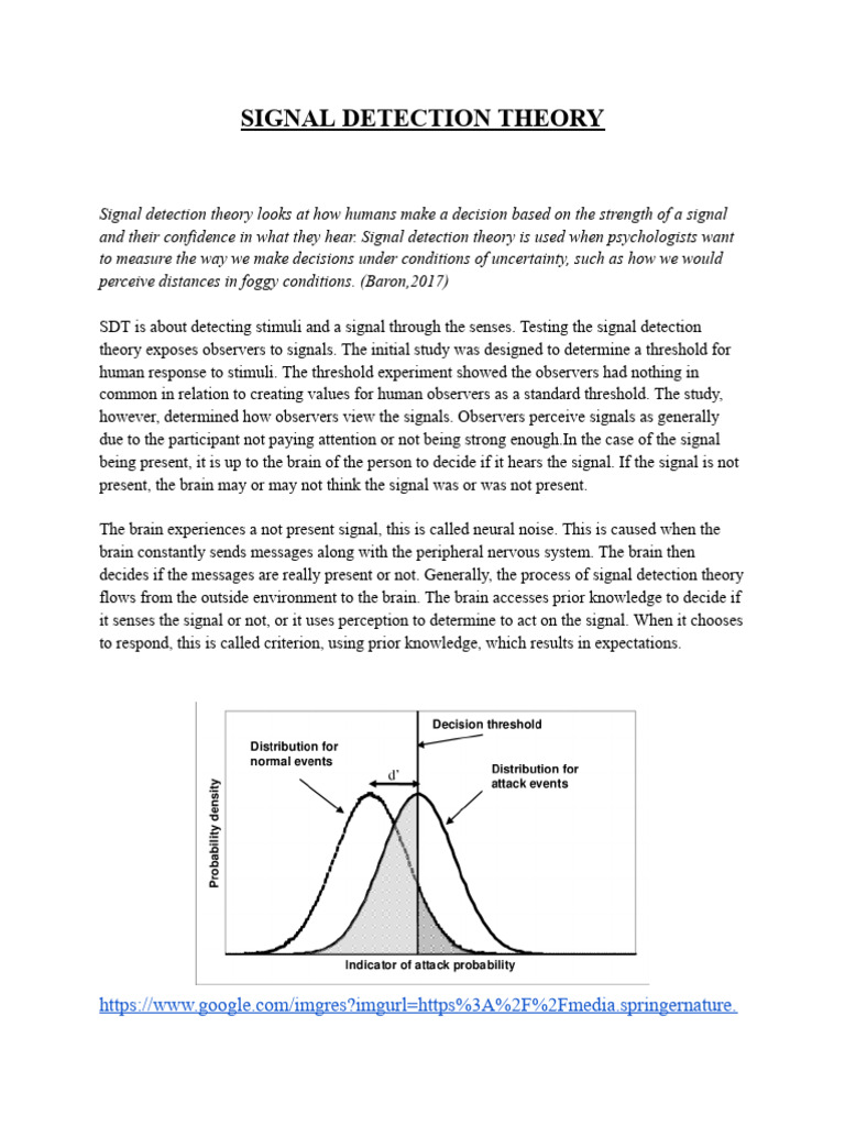 Signal Detection Theory Pdf Psychological Concepts Behavioural Sciences