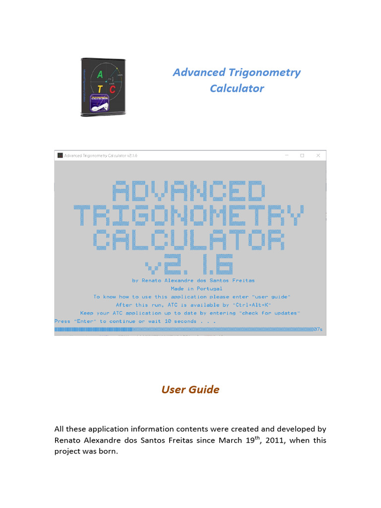 Advanced Trigonometry Calculator - User Guide | PDF | Command Line Interface | Equations