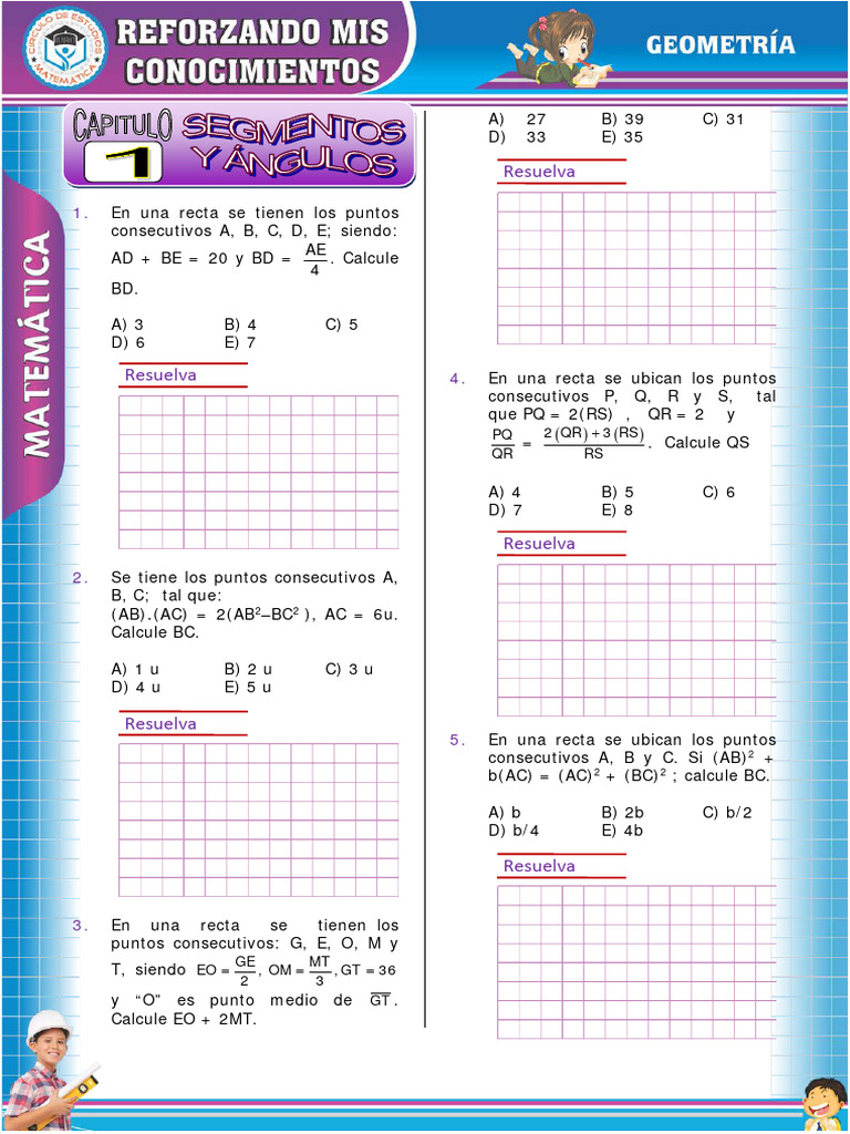 Semana 1 Segmentos y Angulos | PDF | Ángulo | Fenomeno fisico
