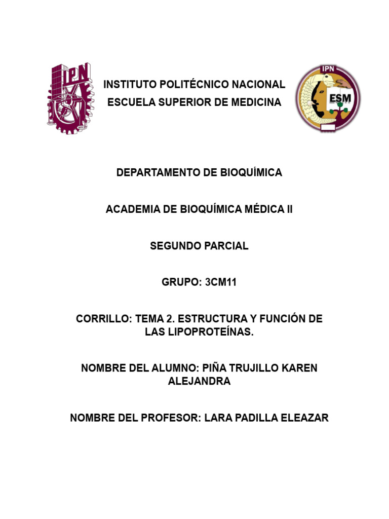 Parcial 2 Tema 2. Estructura y Función de Las Lipoproteínas. | PDF ... Parcial 2 Tema 2. Estructura y Función de Las Lipoproteínas. | PDF ...