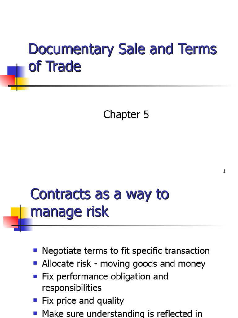 Chapter 5 Documentary Sale and Terms of Trade | PDF | Business | Trade