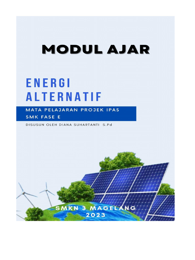 Modul Ajar Projek Ilmu Pengetahuan Alam Dan Sosial - Energi Alternatif - Fase E | PDF
