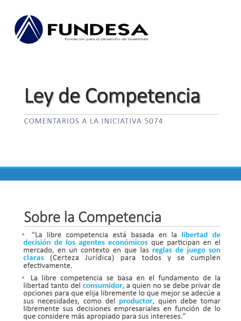 Ley de Competencia FUNDESA | PDF | Mercado (economía) | Los consumidores