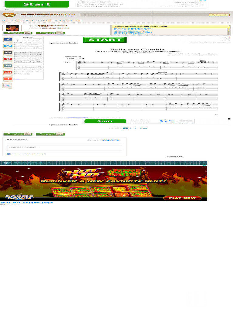 Baila Esta Cumbia Guitar Pro Tab by Selena @ | PDF | Spanish Language ...