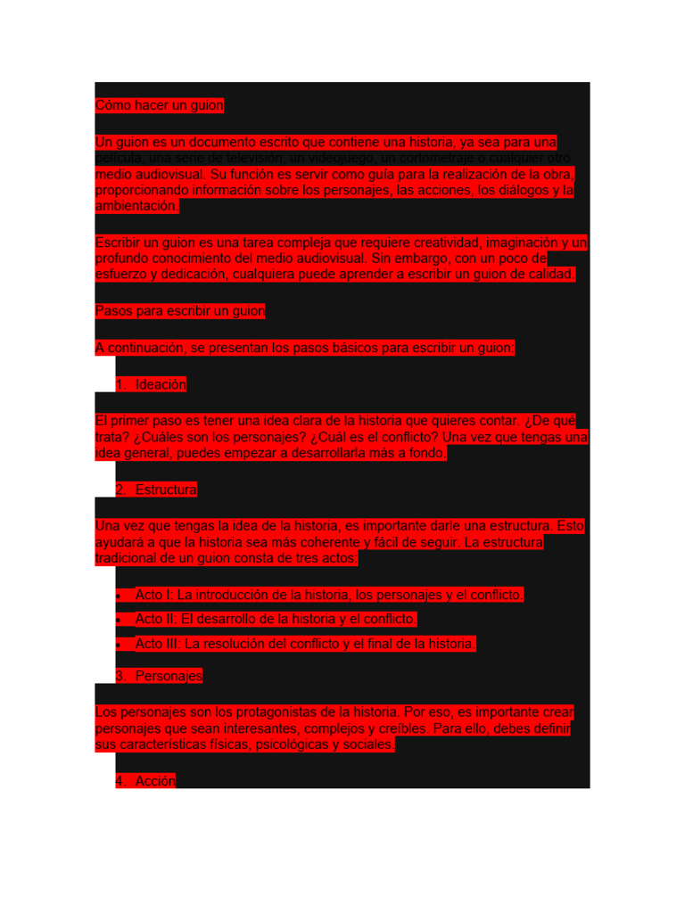 Como Hacer Un Guion Uwu | PDF