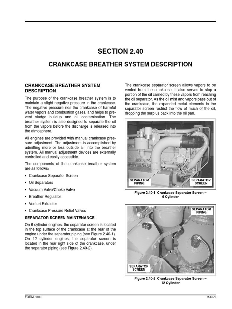 SECTION 2.40: Crankcase Breather System Description | PDF | Valve ...