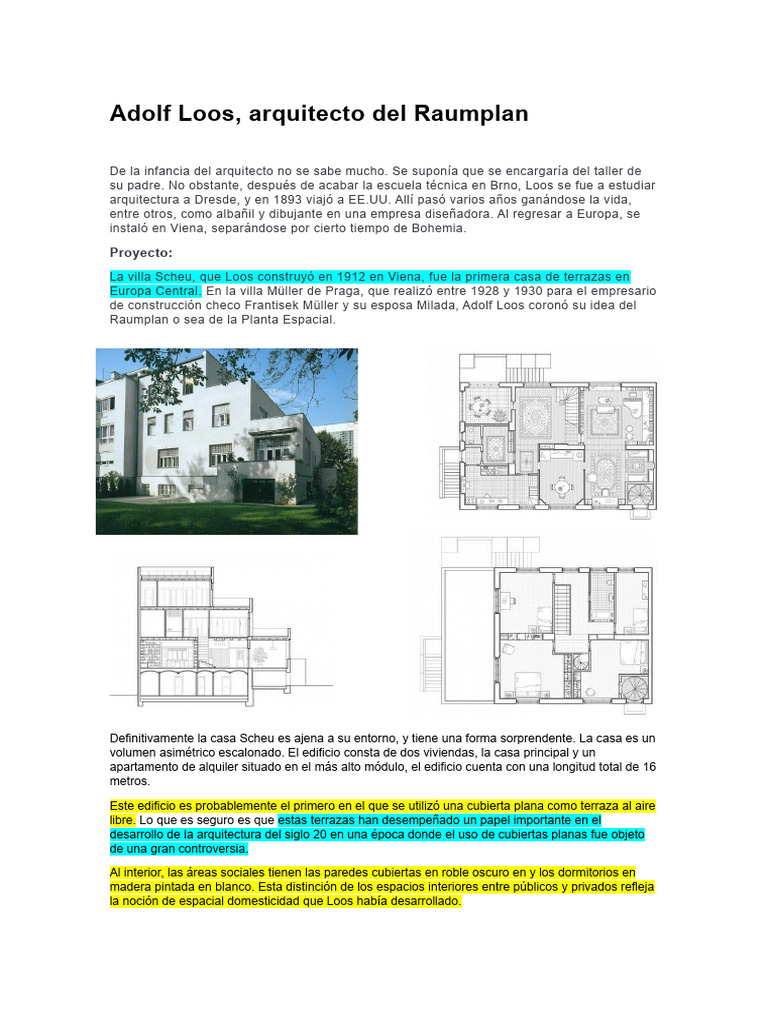 Adolf Loos - Raumplan | PDF