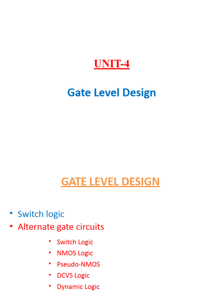 Vlsid Unit 4 | PDF | Logic Gate | Cmos