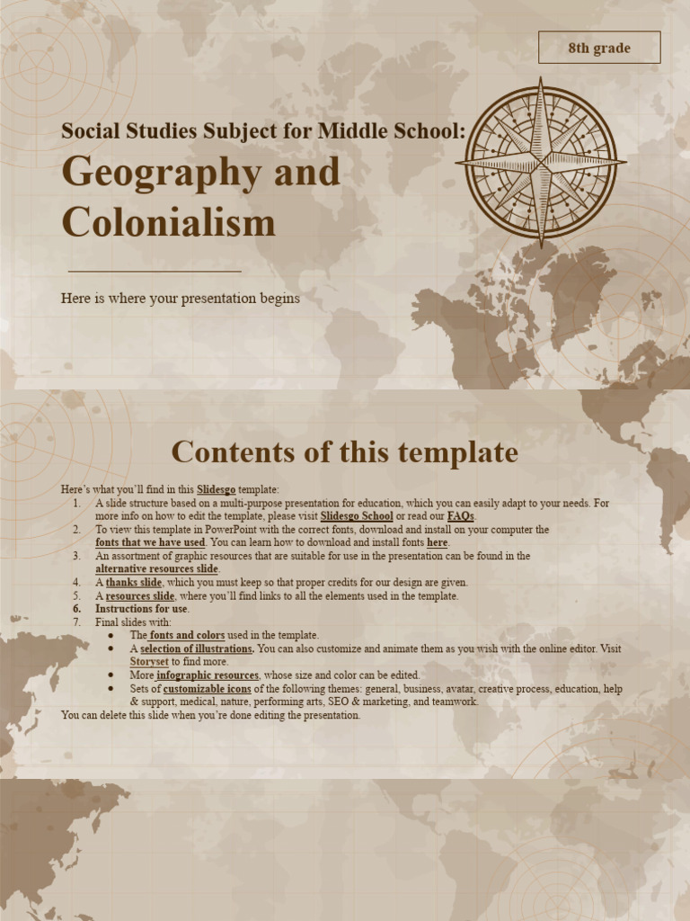 Social Studies Subject For Middle School - 8th Grade - Geography and ...
