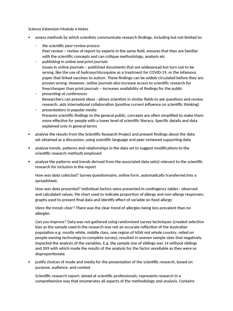 Science Extension Module-4 Notes | Download Free PDF | Scientific ...