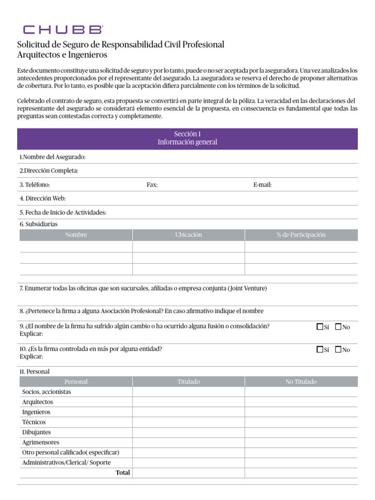 Solicitud de Seguro para Arquitectos | PDF | Seguro | Póliza de seguros