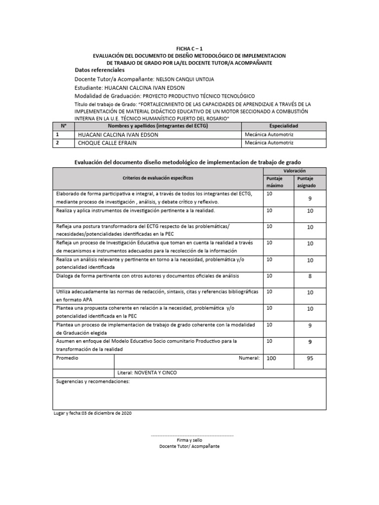 FICHA C | PDF | Evaluación | Aprendizaje
