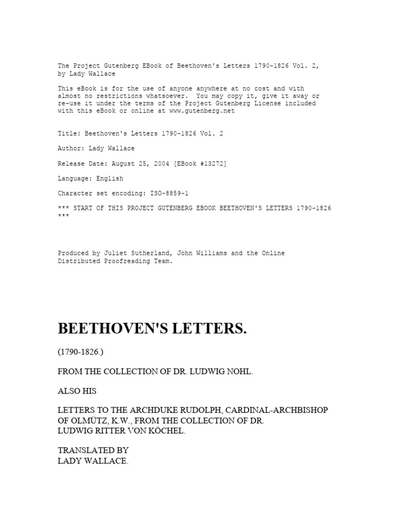 Beethoven Letters 2 | PDF | Ludwig Van Beethoven