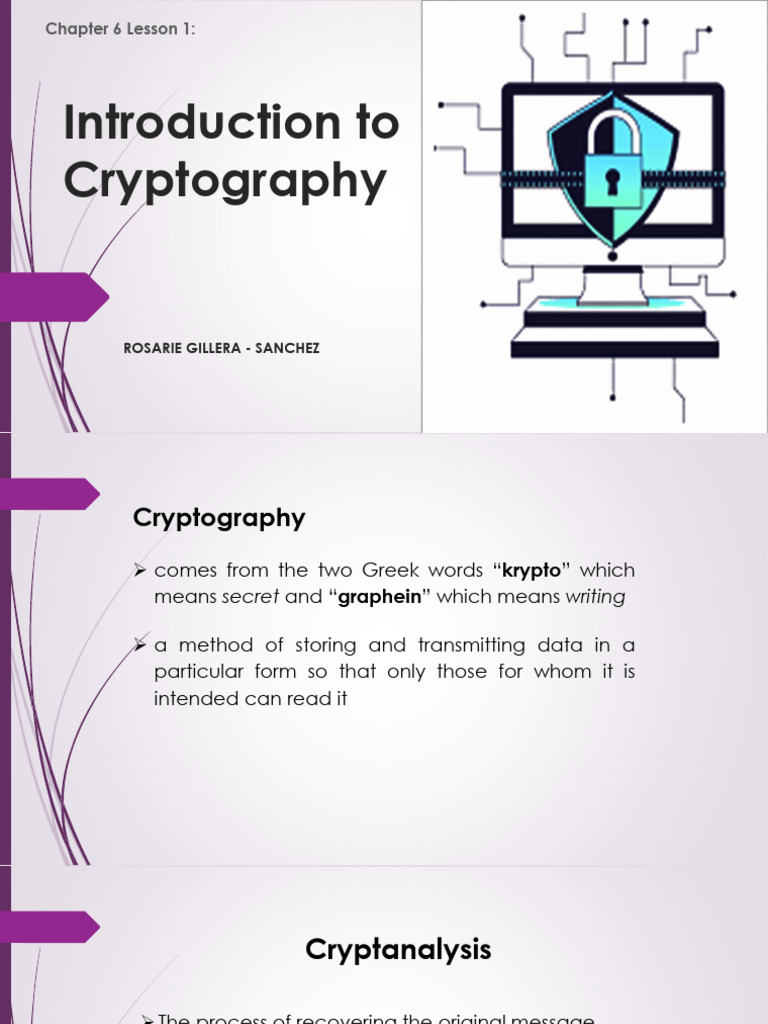 Chapter 6 Lesson 1 - Introduction To Cryptography | PDF | Cryptography ... Chapter 6 Lesson 1 - Introduction To Cryptography | PDF | Cryptography ...
