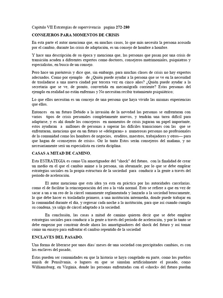 Capitulo VII Estrategias de Supervivencia | PDF | Sociedad