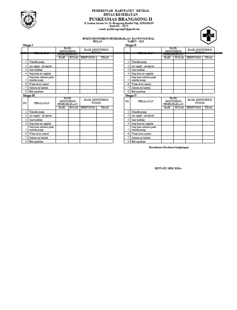 Bukti Monitoring Dan Pemeliharaan Fungsi Ipal | PDF