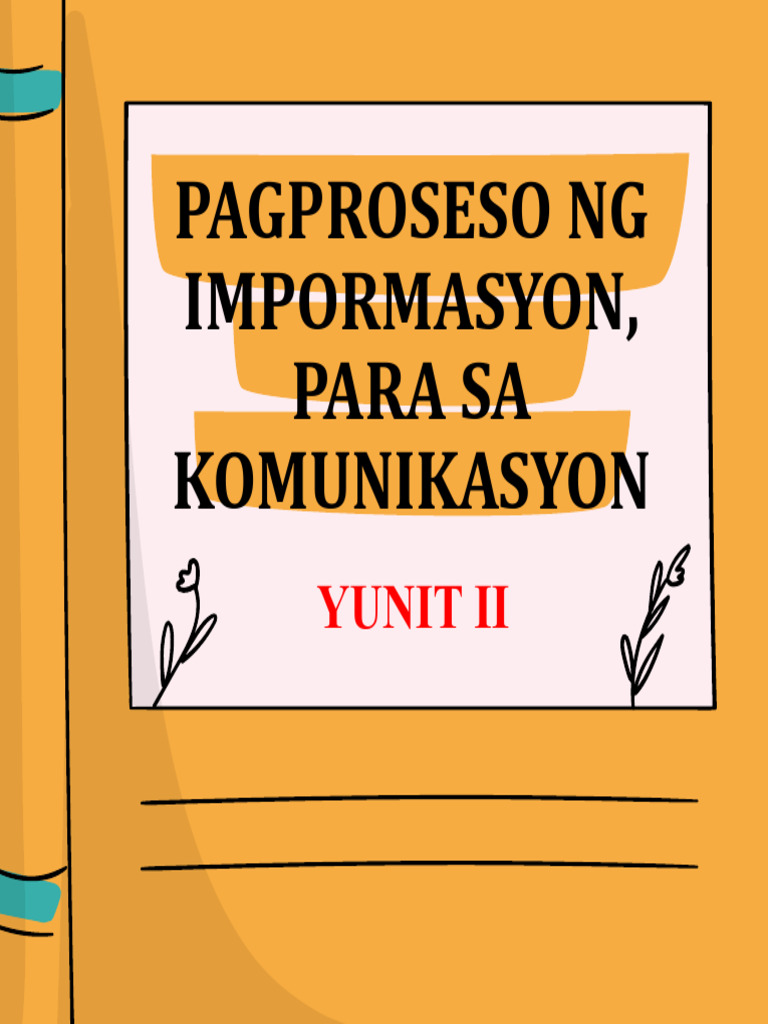 Yunit 2-Aralin 1 | PDF