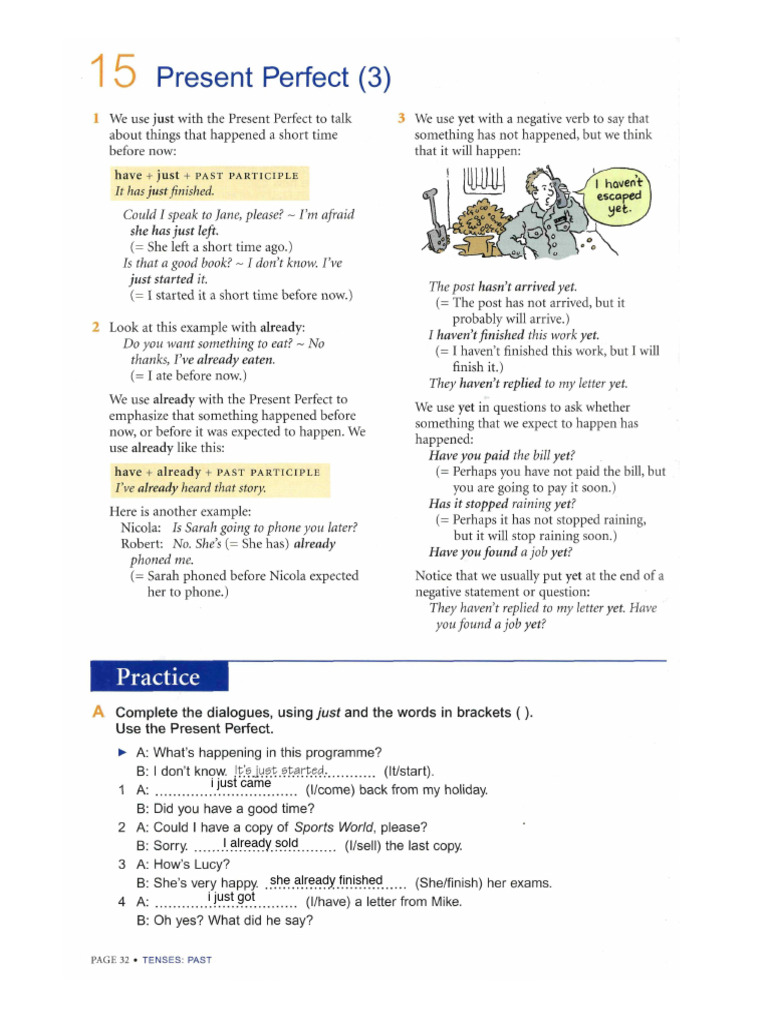 Present-Perfect-Exercises-2-1 2 | PDF