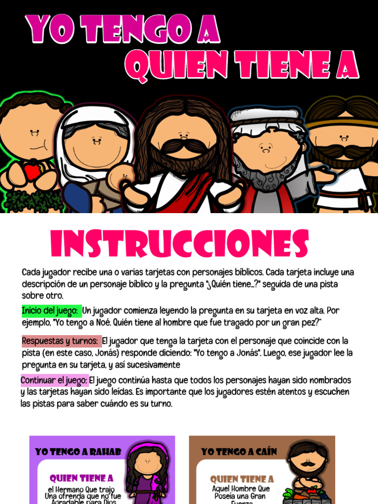 Juego Biblico Yo Tengo A Quien Tiene A | PDF | Contenido bíblico ...