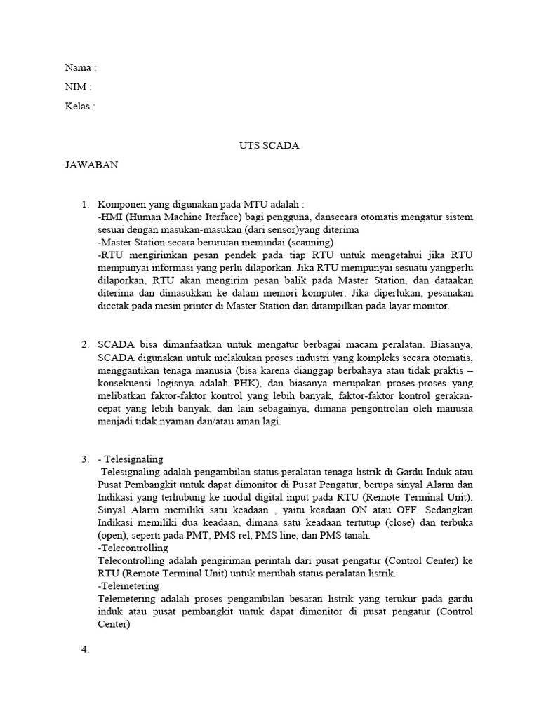 Uts Scada - Nama - Nim | PDF