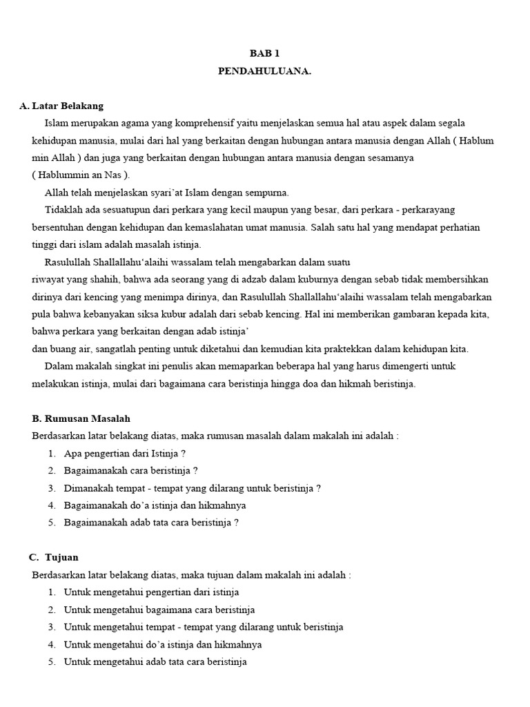 Panduan Lengkap Istinja dalam Islam | PDF
