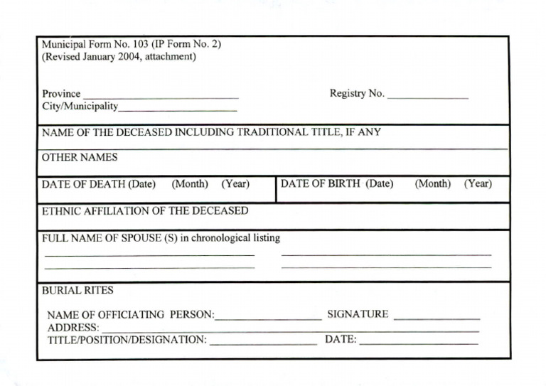 Municipal Form No.103 (IP Form No.2) | PDF