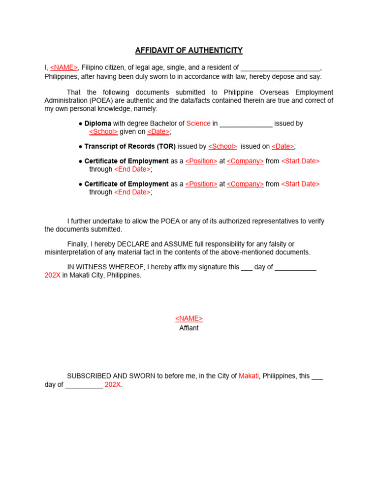 Sample Affidavit | PDF | Affidavit | Common Law Sample Affidavit | PDF | Affidavit | Common Law