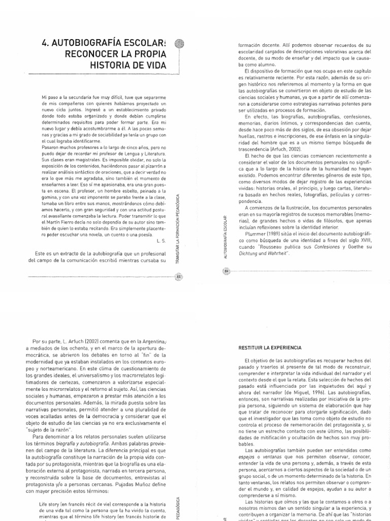 AUTOBIOGRAFIA ESCOLAR - Anijovich R - 045302 | PDF | Maestros ... AUTOBIOGRAFIA ESCOLAR - Anijovich R - 045302 | PDF | Maestros ...
