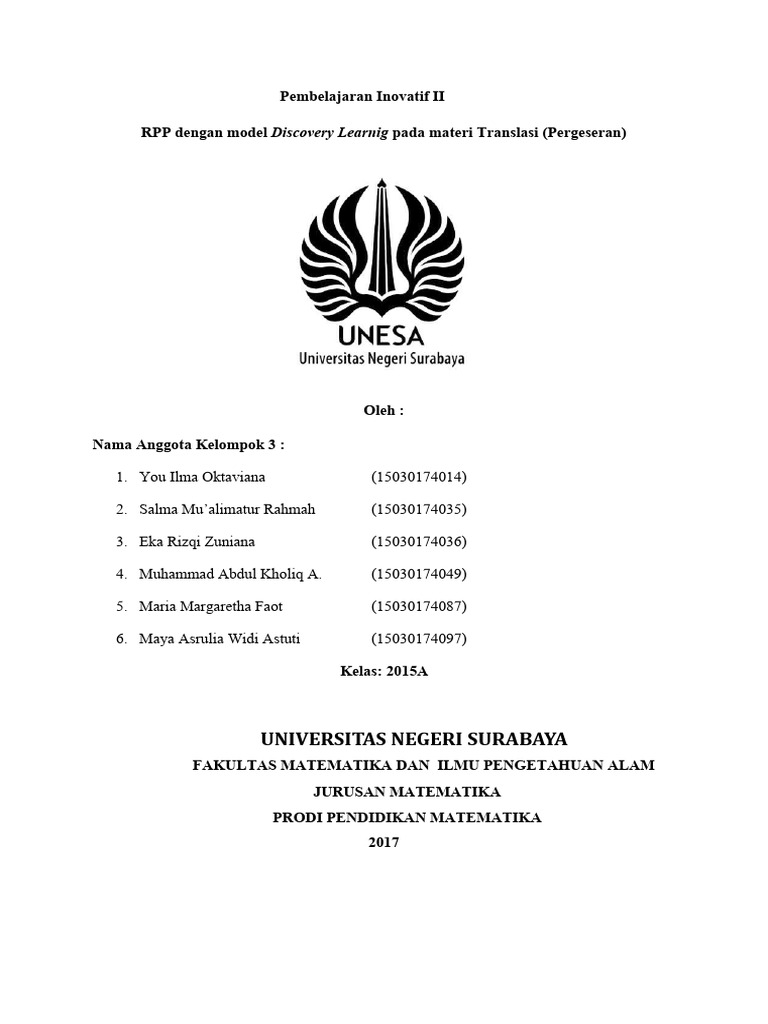 RPP Discovery Learning Translasi | PDF | Seni