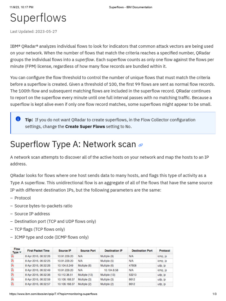 Superflows - IBM Documentation | PDF | Port (Computer Networking) | Internet Protocols