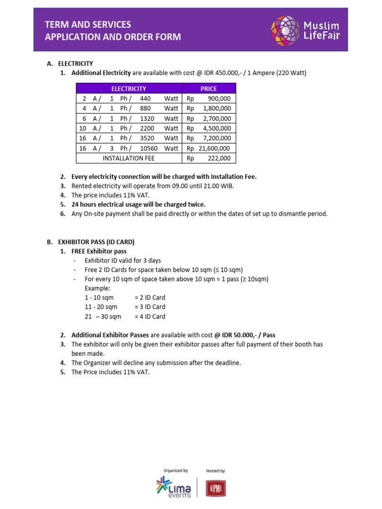 Form Operasional MUFAIR JIEXPO 2023-1-4 - Organized | PDF | Economies